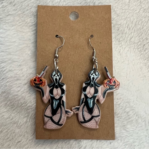 Jewelry | Scream Horror Movie Ghost Face Pin Up Earrings | Poshmark